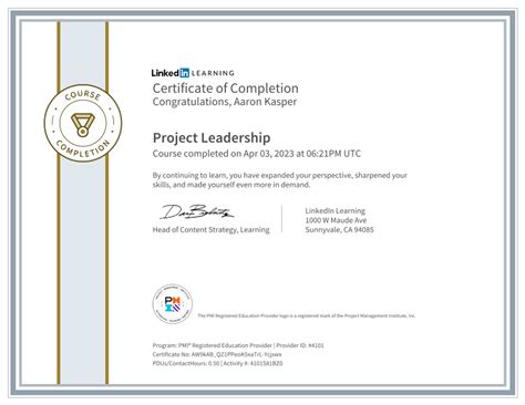 Aaron Kasper On Linkedin Certificate Of Completion