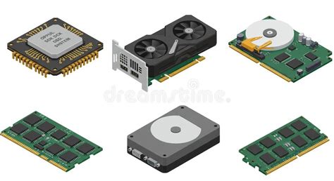 Various Computer Components Are Shown Including A Cpu With A Labeled