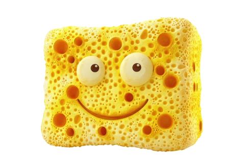 Sponge With Large Pores Isolated On White Background Cleaning Product