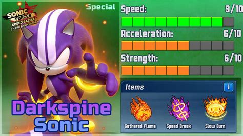 Darkspine Sonic Stat Card Sonic Forces Mobile By Acemonify On Deviantart