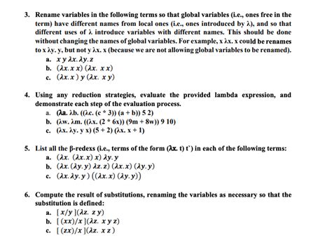 Solved Rename Variables In The Following Terms So That