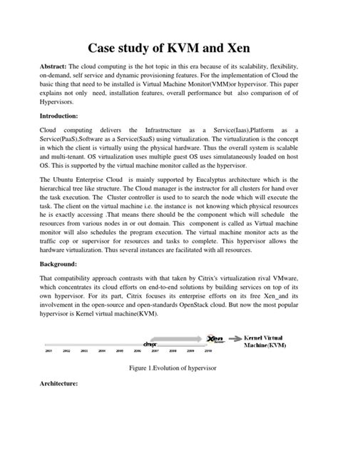 Kvm Vs Xen Hypervisor Performance Analysis Pdf Scheduling