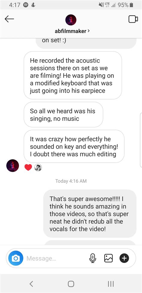 Chatted With The Guy Who Did The Bts For The Acoustic Videos And Music Videos Really Cool About
