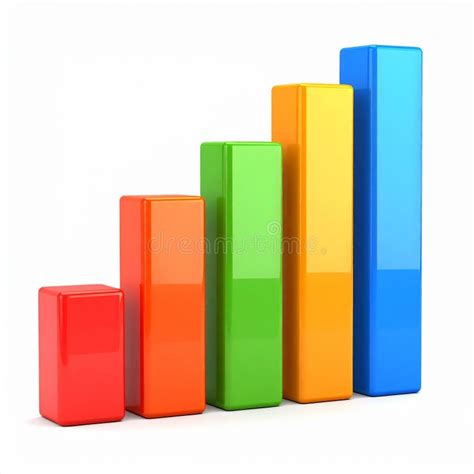 Colorful 3d Bar Graph Showing Upward Trend Stock Illustration