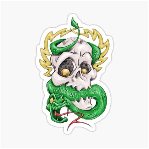 Mike Mcgill Skull And Snake Sticker By Drawnbyjason Redbubble