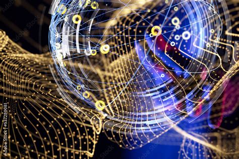 Global Network Blockchain D Illustration Neural Networks And Artificial Intelligence