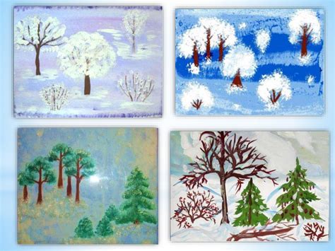 Зимний пейзаж ИЗО презентация онлайн