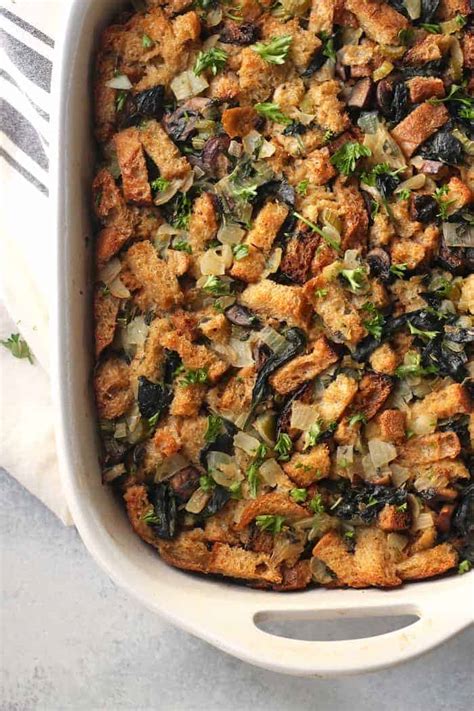 Spinach And Mushroom Herb Stuffing Hummusapien