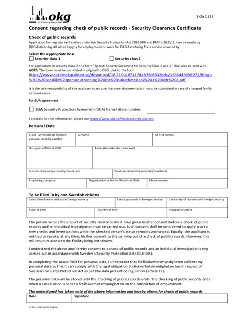 Fillable Online Security Clearance Certificate Check Of Public