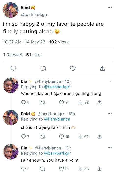 If The Characters Had Twtter Pt 63 Ft Enid And Bianca With A Mention