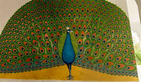 Temple Peacock Mural Rupanuga Bhajan Ashram