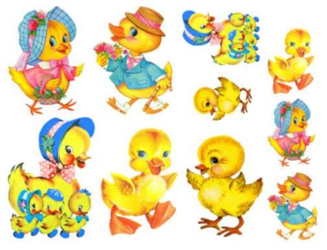 Vintage Image Retro Shabby Easter Peeps Chicks Ducks Wateslide Decals An729 Ebay Vintage