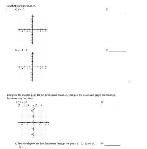 Solved Graph The Linear Equation Y Complete The Chegg Com