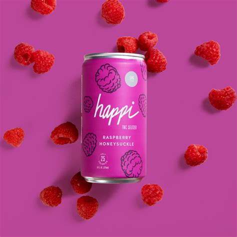 Raspberry Honeysuckle Thc Seltzer 5mg Social Sip Happi