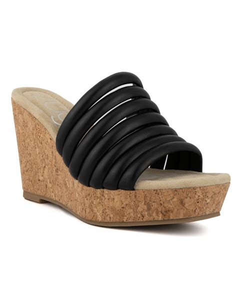 Sugar Womens Hero Wedge Sandals Womens Shoes In Black Modesens