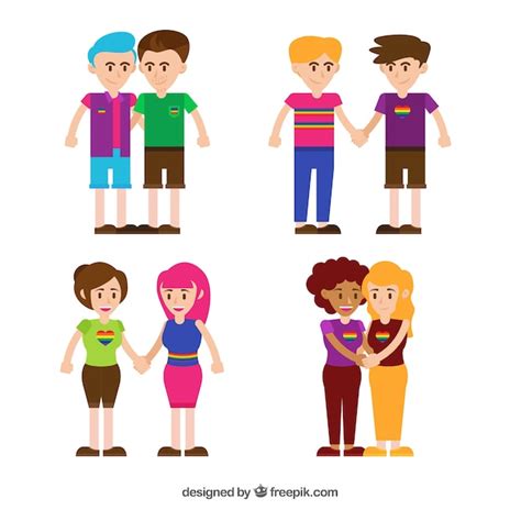 Free Vector Lgbt Pride Couples Collection