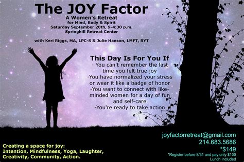 The Joy Factor Retreat Inner Evolution