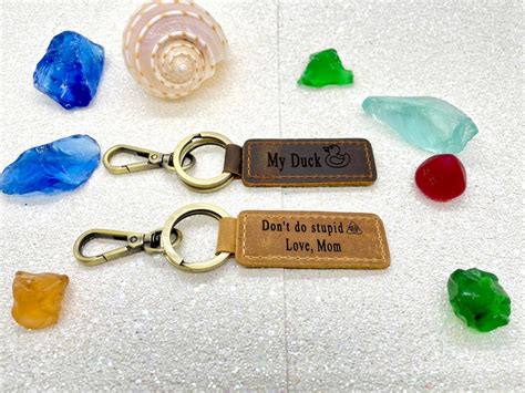 Personalized Leather Keychain Customized Keychaincustom Etsy