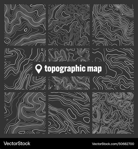 Topographic Map With Contour Lines Geographic Vector Image
