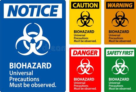 Biohazard Warning Label Biohazard Universal Precautions Must Be