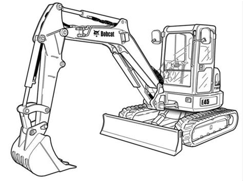 Bobcat E45 Compact Excavator Hydraulic And Electrical Schematic A