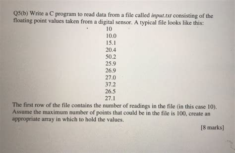 Solved Q B Write A C Program To Read Data From A File Chegg