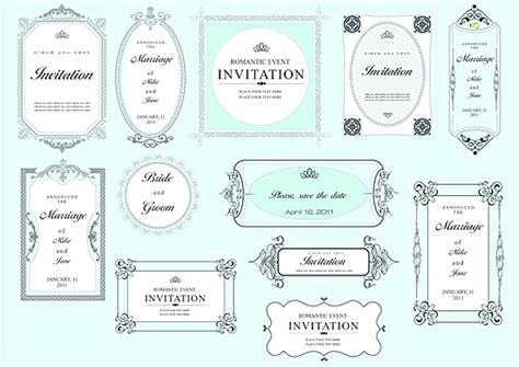 Exquisite Vector Frames And Ornaments With Sample Text For A Perfect Finish Vector Bridal