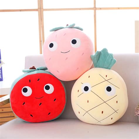 25x30 Cm Cartoon Soft Fruit Shape Plush Toy Stuffed Fruit Pillow