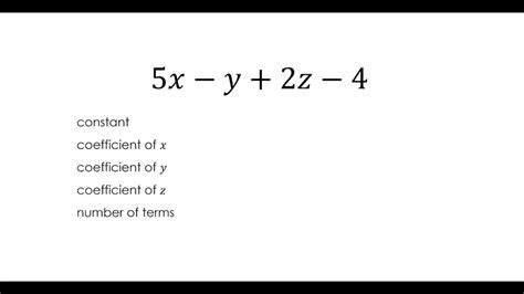 Identify Variables Coefficients And Constants Worksheet