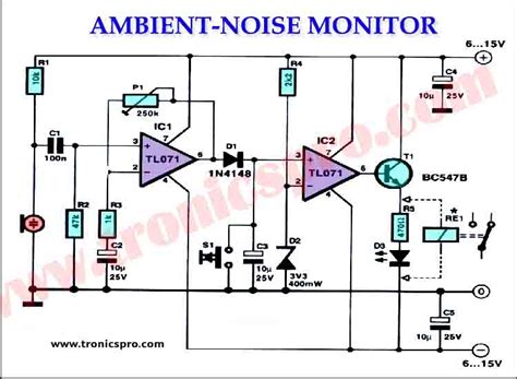 Ambient Noise Monitor Circuit Diagram Tronicspro