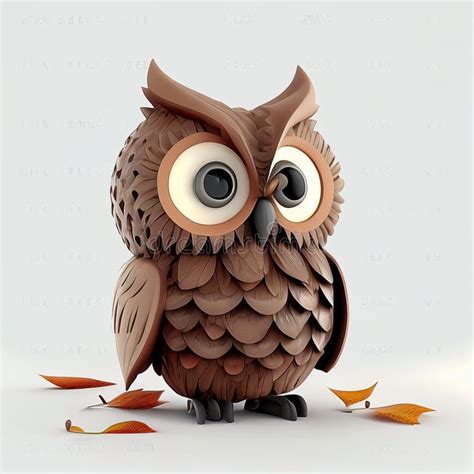 3d Cartoon Character Of Cute Owl Stock Illustration Illustration Of