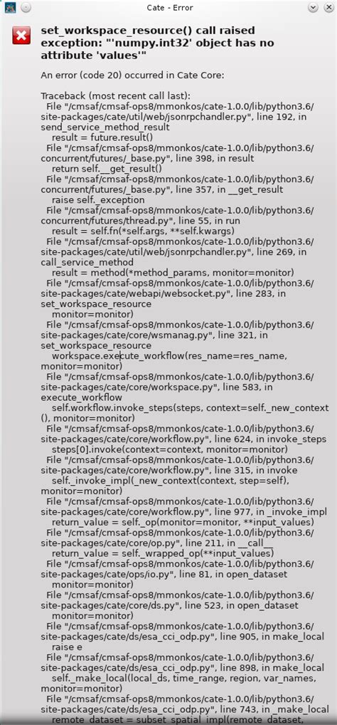 Region Constraint Option For Aerosol Dataset Returns Code 20 Error