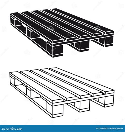 Shipping Pallet Drawing Stock Illustrations 291 Shipping Pallet