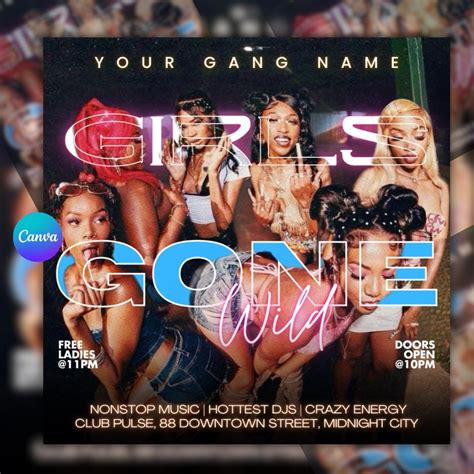 Girls Gone Wild Party Flyer Wednesday Party Flyer Club Event Flyer