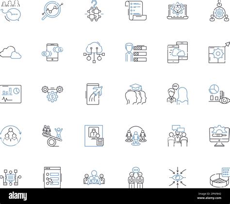 Project Coordination Line Icons Collection Collaboration Planning Leadership Communication
