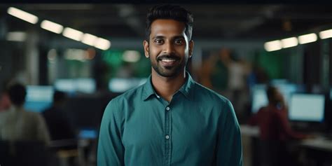Premium Photo Handsome Indian Male Software Developer In A Modern
