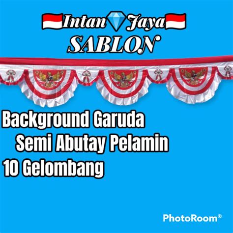 Jual BENDERA BACKGROUND GARUDA MERAH PUTIH PREMIUM 10 GELOMBANG UMBUL