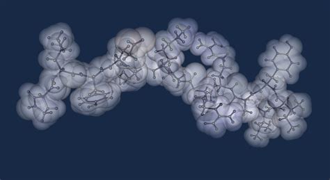 Dpc小鼠的神經激酸神經遞質肽分子它在中樞和周圍神經系統中發揮生物功能插圖用半透明曲面表示向量圖形及更多分子圖片 分子 下丘腦 低溫症