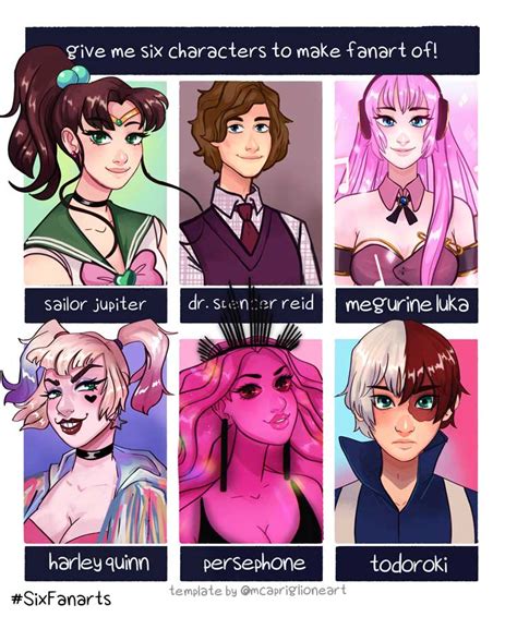 Six Fanarts Art Challenge Template Brushwarriors