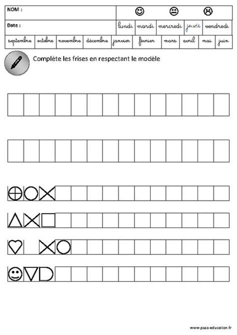 Algorithme Formes Grandeurs Maternelle Grande Section Gs