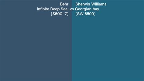 Behr Infinite Deep Sea S500 7 Vs Sherwin Williams Georgian Bay Sw