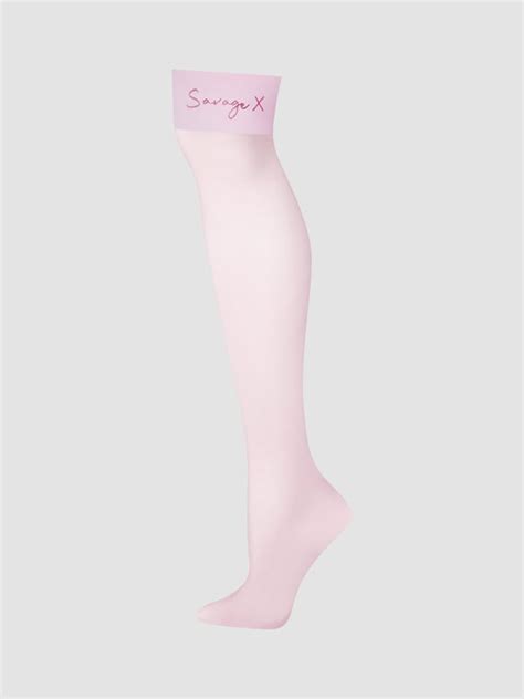Savage X Stockings With Backseam In Pink Savage X Fenty