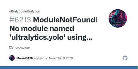Modulenotfounderror No Module Named Ultralytics Yolo Using Anaconda