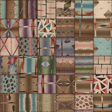 Patchwork Quilt Seamless Texture Stock Illustration Illustration Of