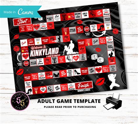 Adult Sex Game Drinking Game Wedding Game Date Night Game Game Board Template Father Day