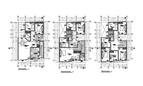 Casa De Tres Niveles Planos De Autocad 204212 Planos Cad Gratis
