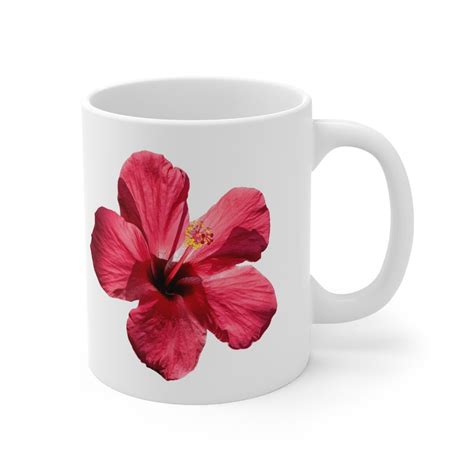 Red Hibiscus Flower Ceramic Mug 12 Oz Perfect T Holiday T