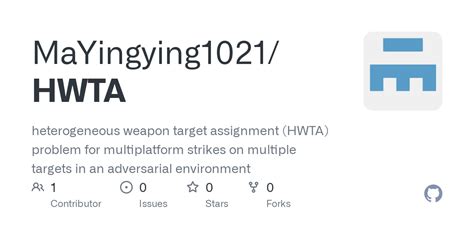 Github Mayingying1021hwta Heterogeneous Weapon Target Assignment