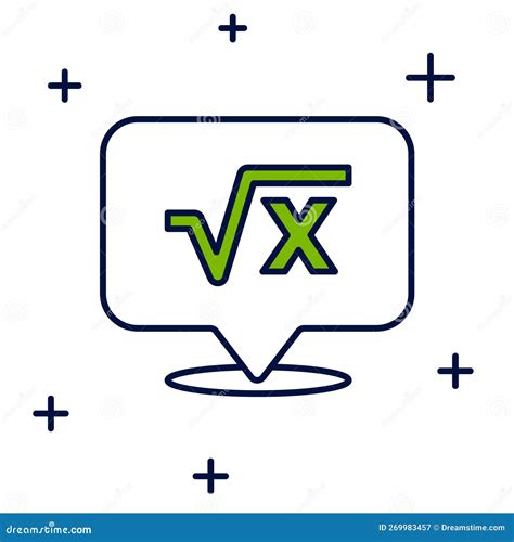 白色背景上突显的x字形图标的填充轮廓平方根 数学表达式 矢量 向量例证 插画 包括有 教育 分级显示 269983457