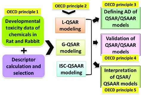 a flow diagram showing qsar modeling and oecd guidelines for predicting download scientific